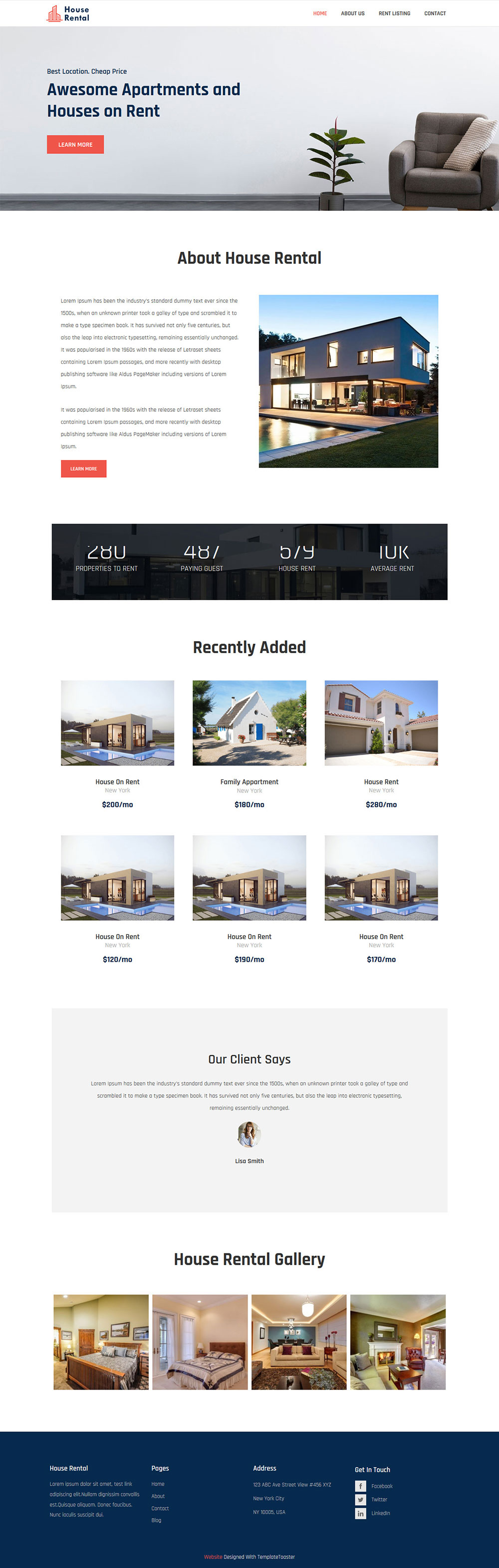 House Rental Apartments and Houses HTML Template - Web Template Generator